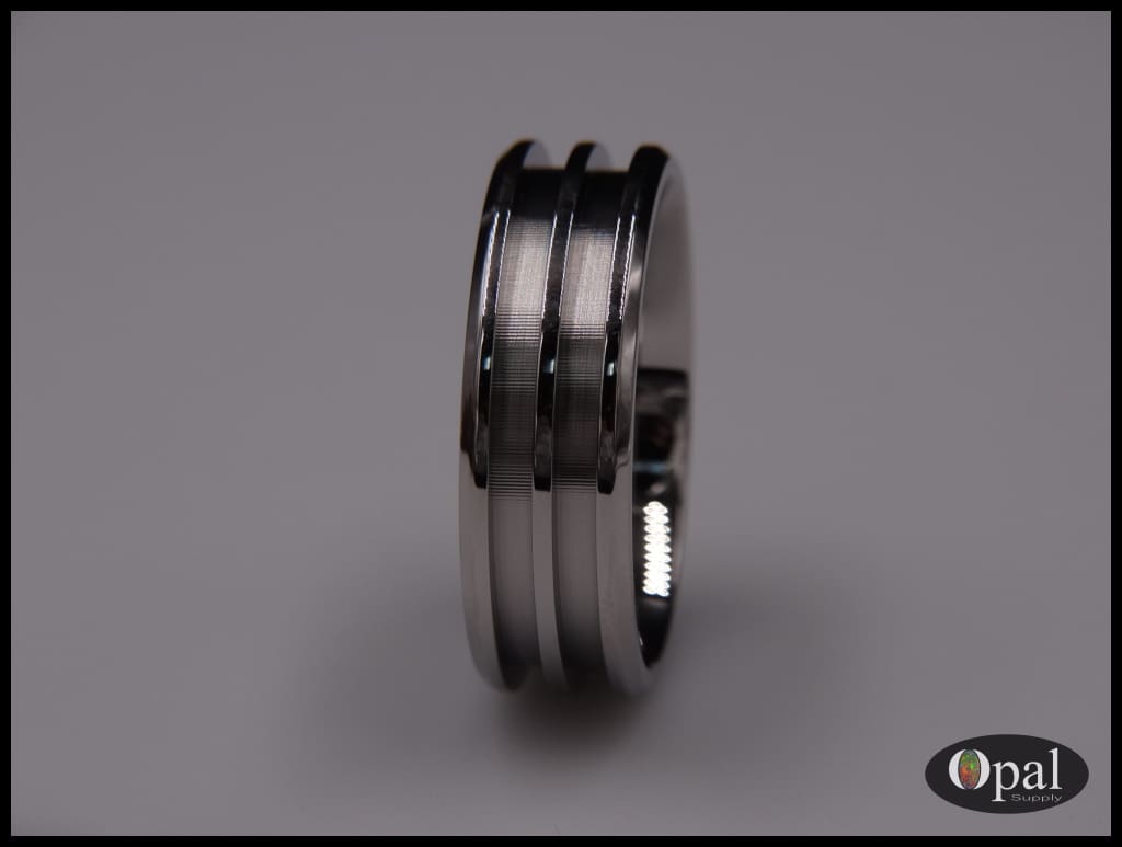 Ring Core Blank Stainless Steel Double Channel for Inlay – Opal Ring Supply